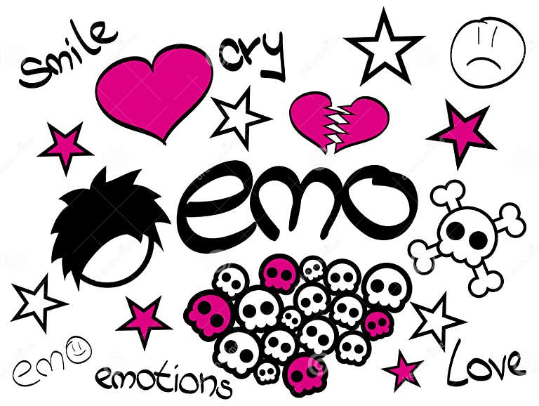 Emo Design elements stock vector. Illustration of design - 18035261