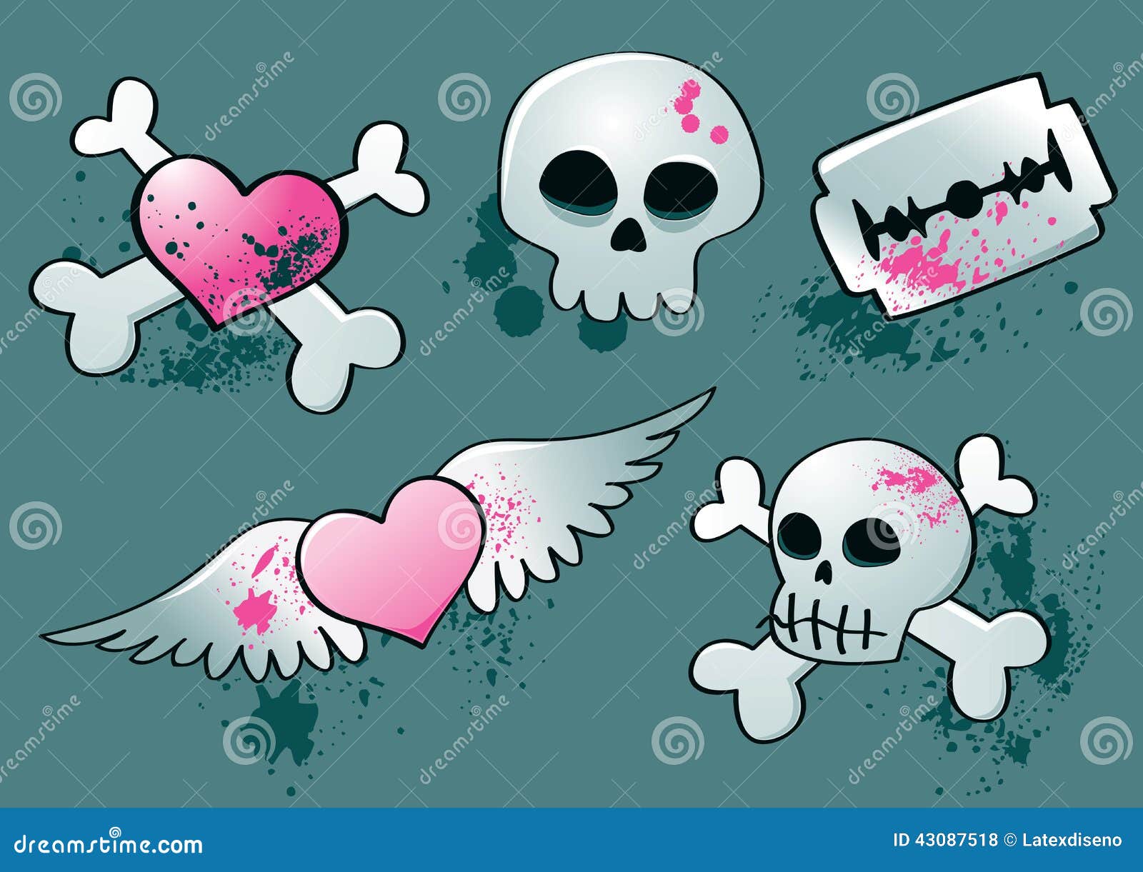 Emo Design Elements ilustración del vector. Ilustración de turquesa ...