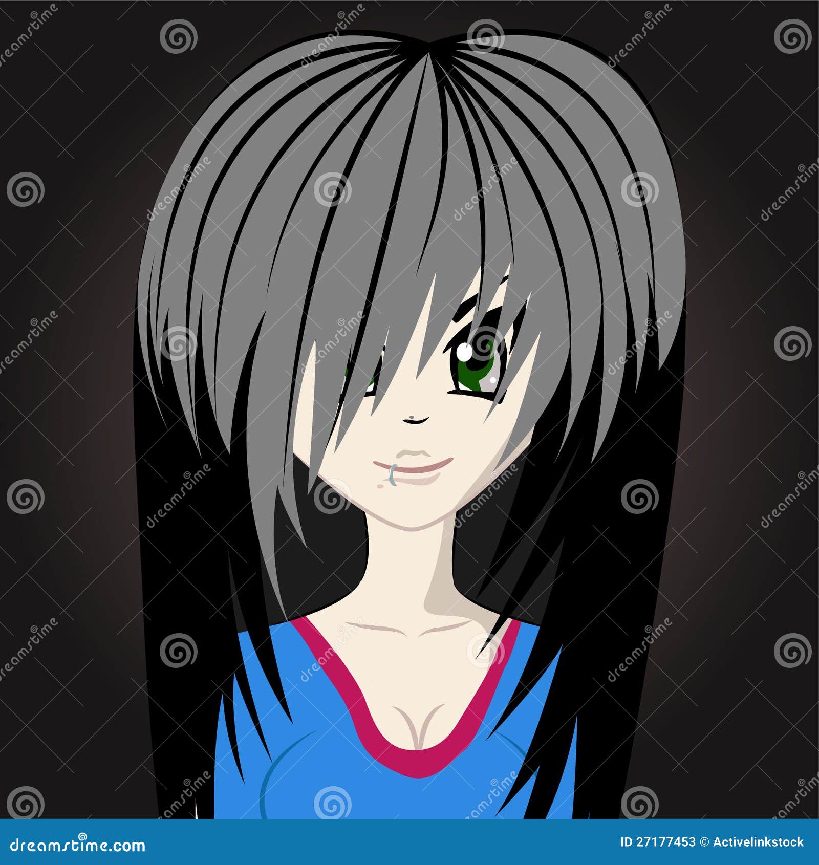 Emo Girl stock vector. Illustration of cool, long, care - 27177453