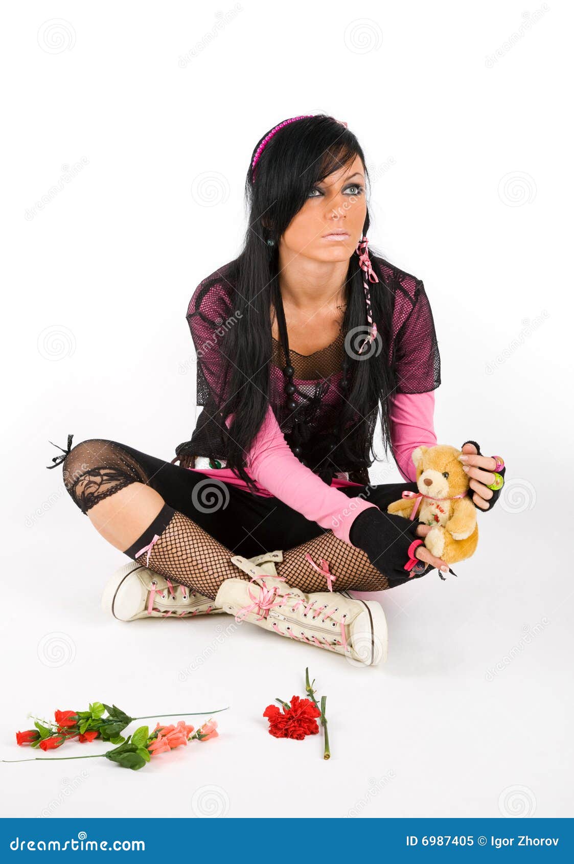 EMO girl stock image. Image of sadness, pink, negativity - 6987405