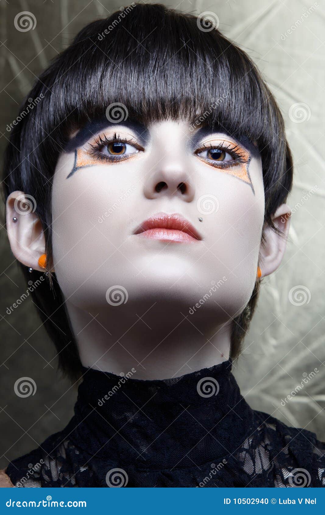 Emo Girl with Avantgard Make-up Stock Photo - Image of dewy, goth: 10502940
