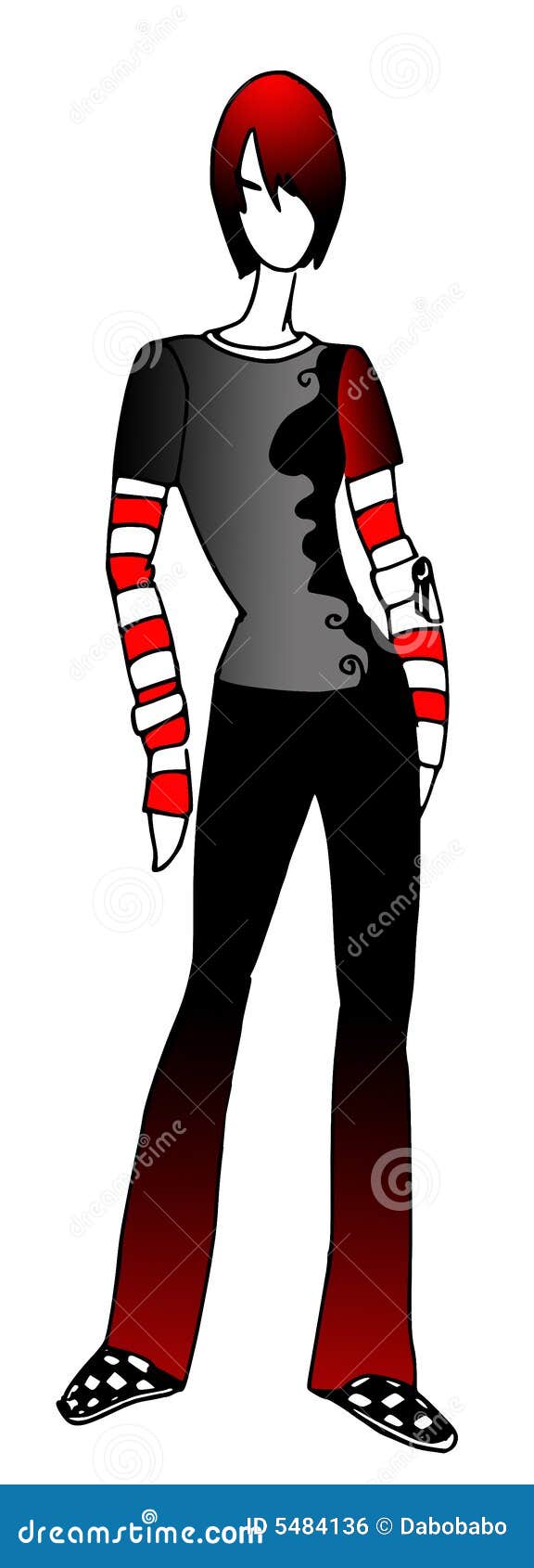 Emo girl illustration stock illustration. Illustration of shirt - 5484136