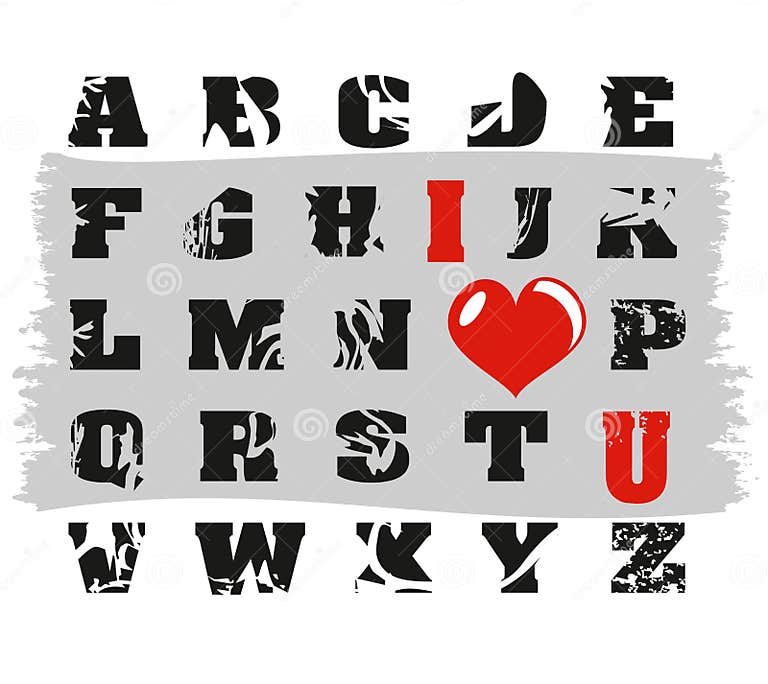 Emo grunge alphabet stock illustration. Illustration of grey - 24381418