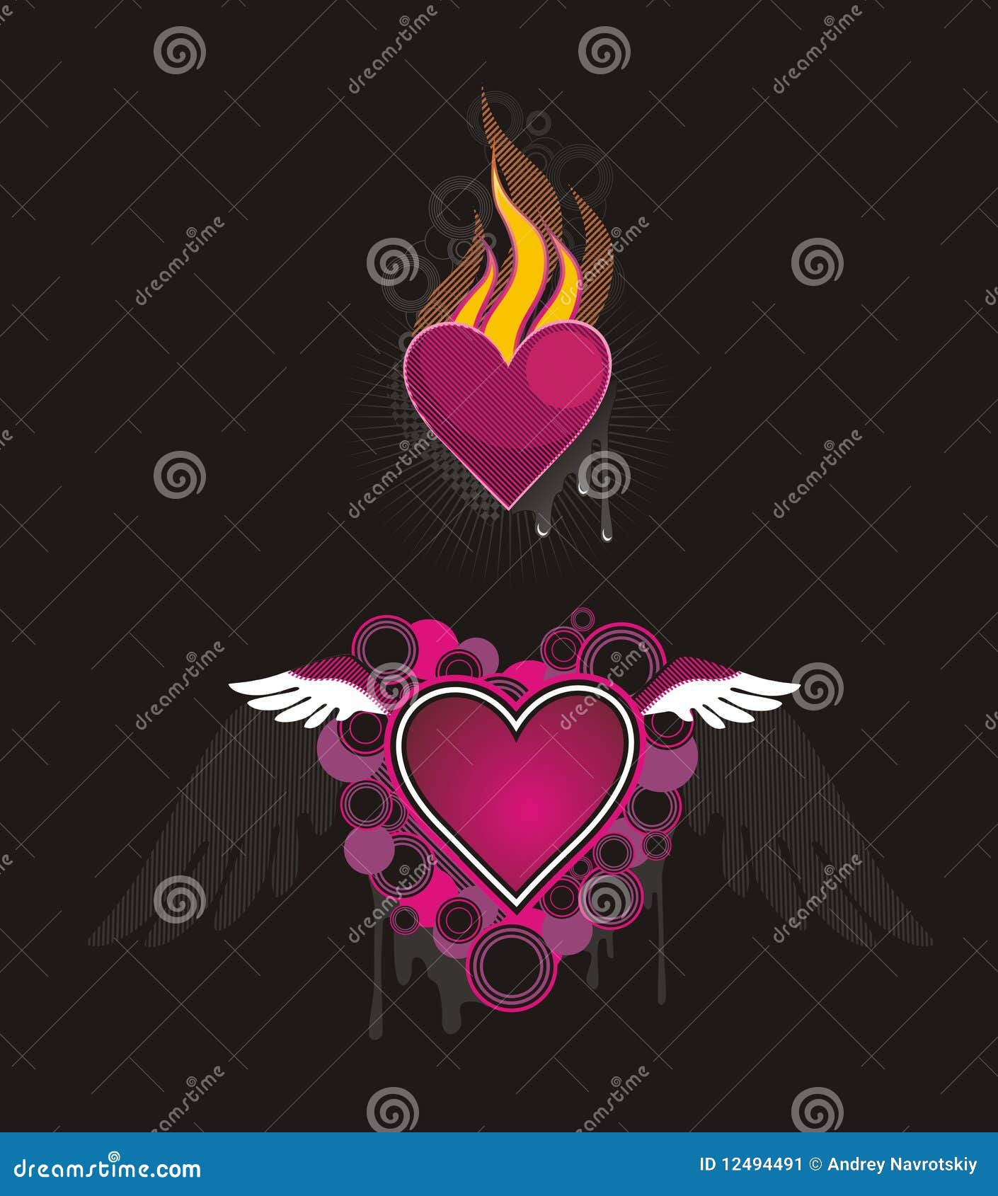 Emo heart stock vector. Illustration of love, february - 12494491