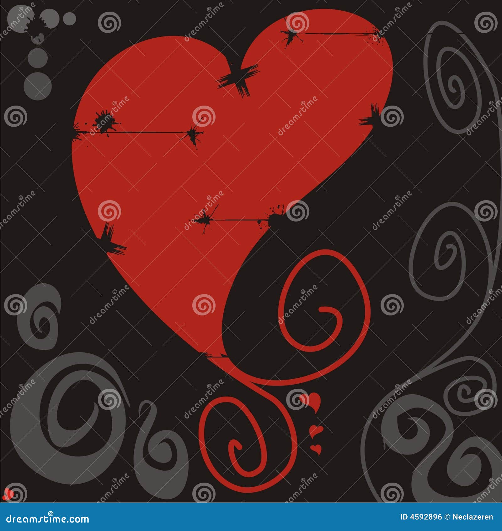 Emo heart stock vector. Illustration of star, element - 4592896