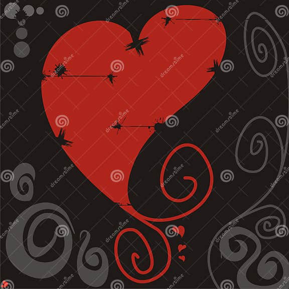 Emo heart stock vector. Illustration of star, element - 4592896