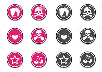 Emo Icon Set stock vector. Illustration of internet, isolated - 7953553