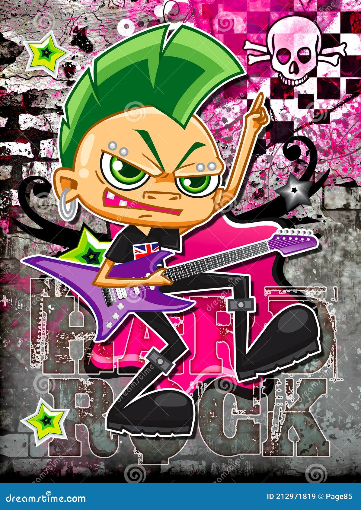 Emo kid stock illustration. Illustration of illustrated - 212971819