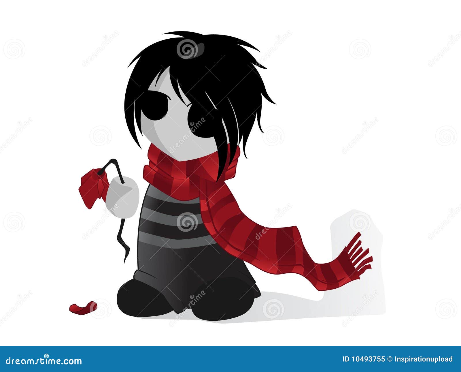Emo Kid with Flower stock vector. Illustration of alone - 10493755