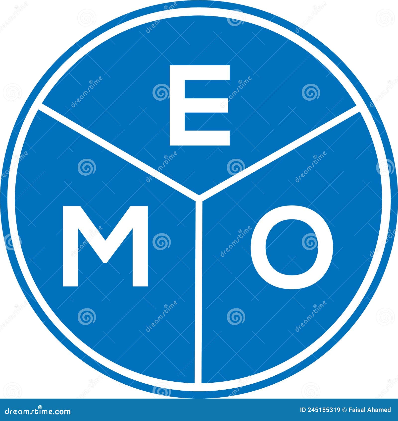 EMO Letter Logo Design on White Background. EMO Creative Circle Letter ...