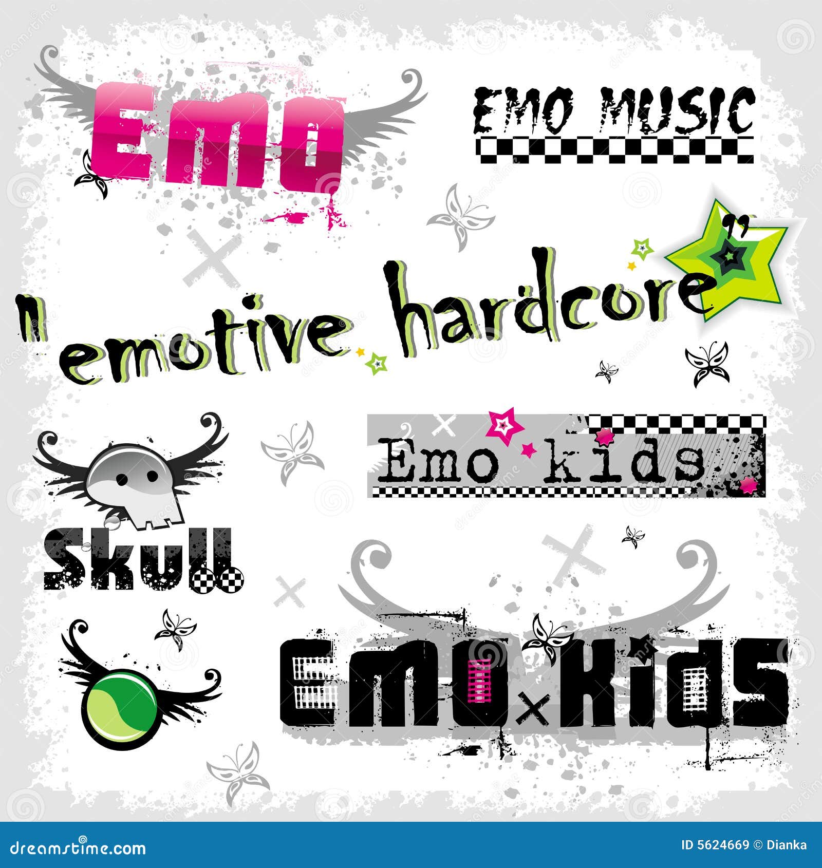 Emo Logos Cartoon Vector | CartoonDealer.com #5624669