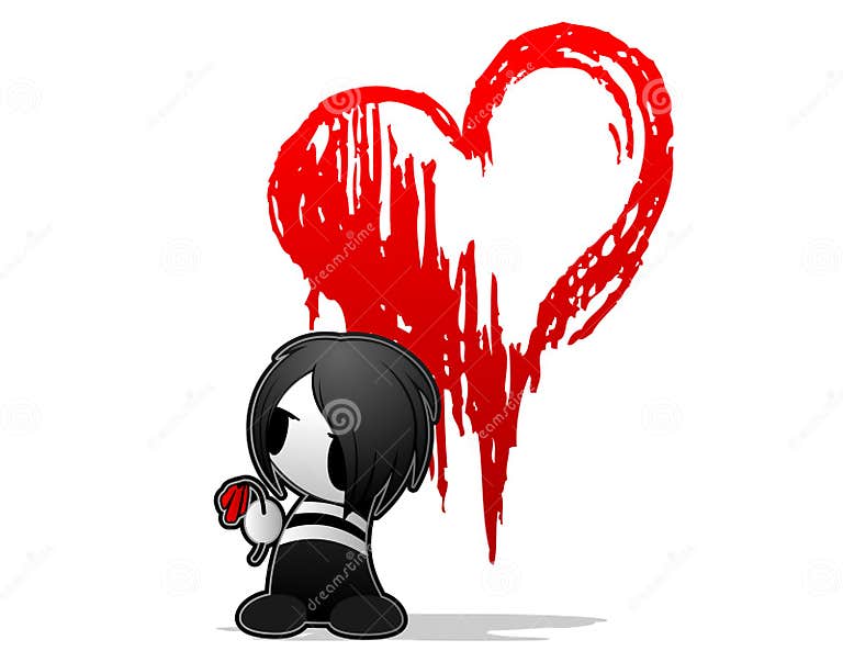 Emo Loneliness stock vector. Illustration of rock, flower - 9883463