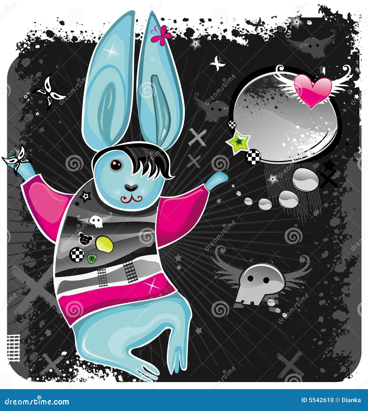 Emo Rabbit 2 stock vector. Illustration of character, girl - 5542610