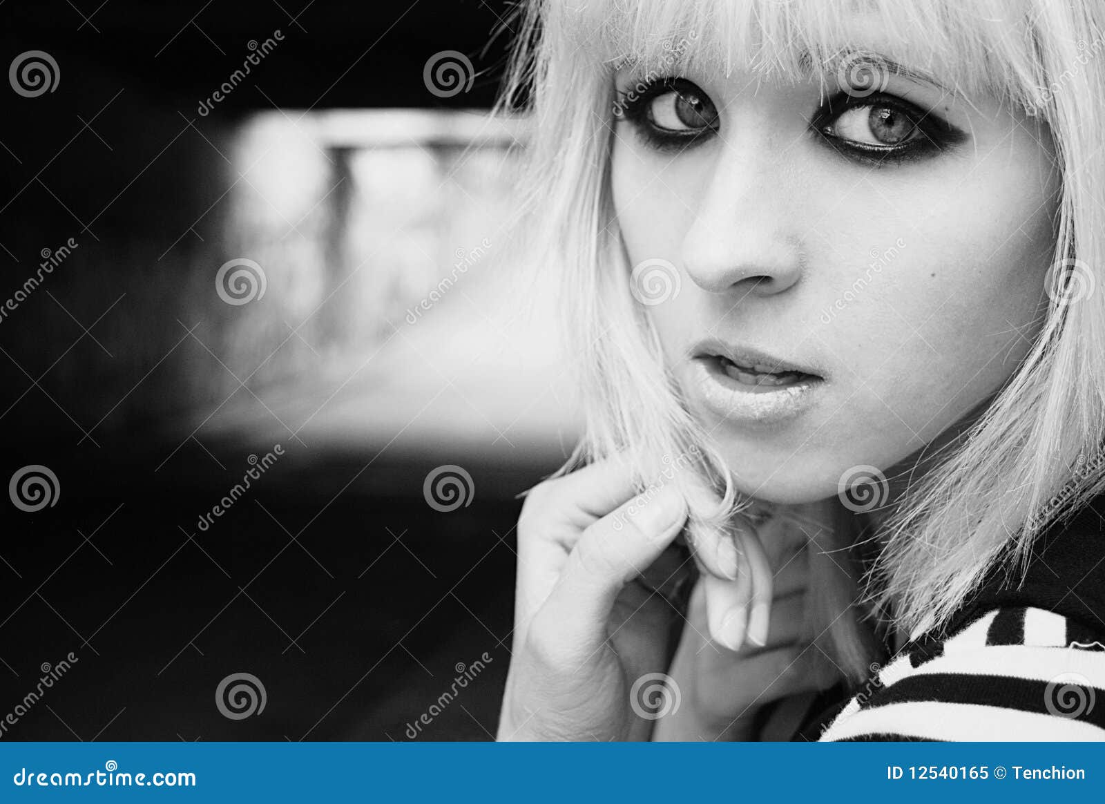 Emo style #2 stock image. Image of lady, glamour, stripes - 12540165