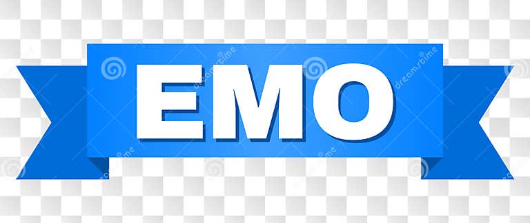 Blue Stripe with EMO Text stock vector. Illustration of tape - 131467744