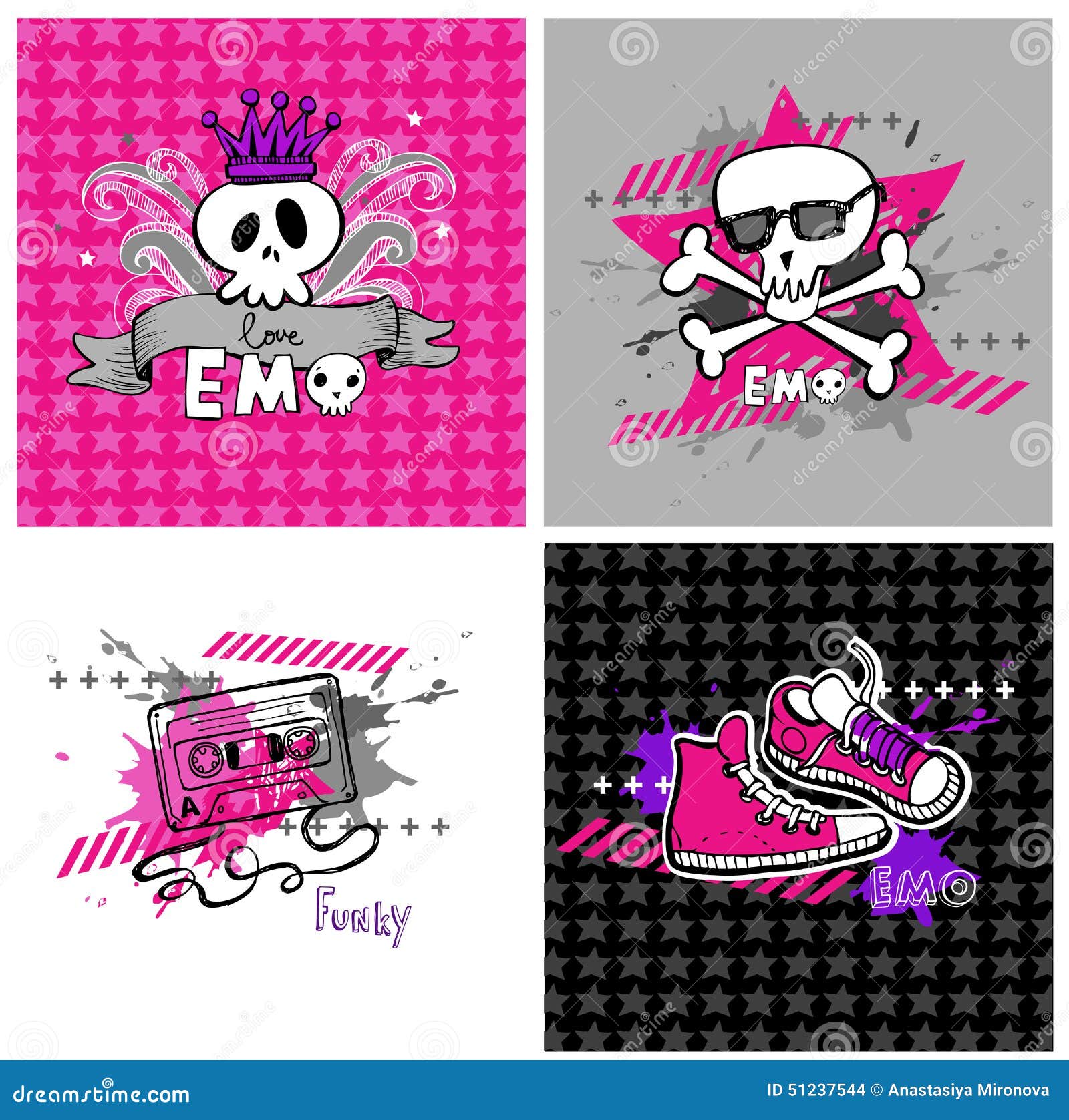 Emo Vector Banners, Suitable for T-shirt Print Stock Vector ...