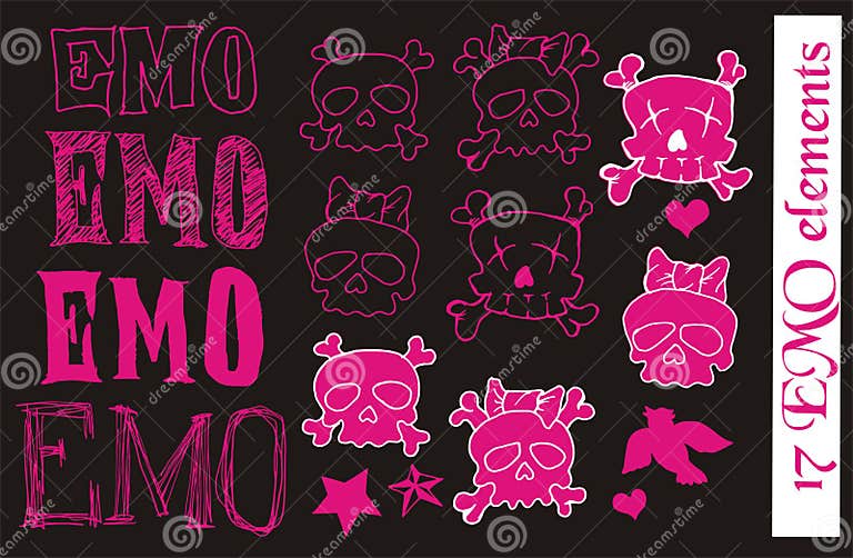 EMO vector elements stock vector. Illustration of icon - 6076546