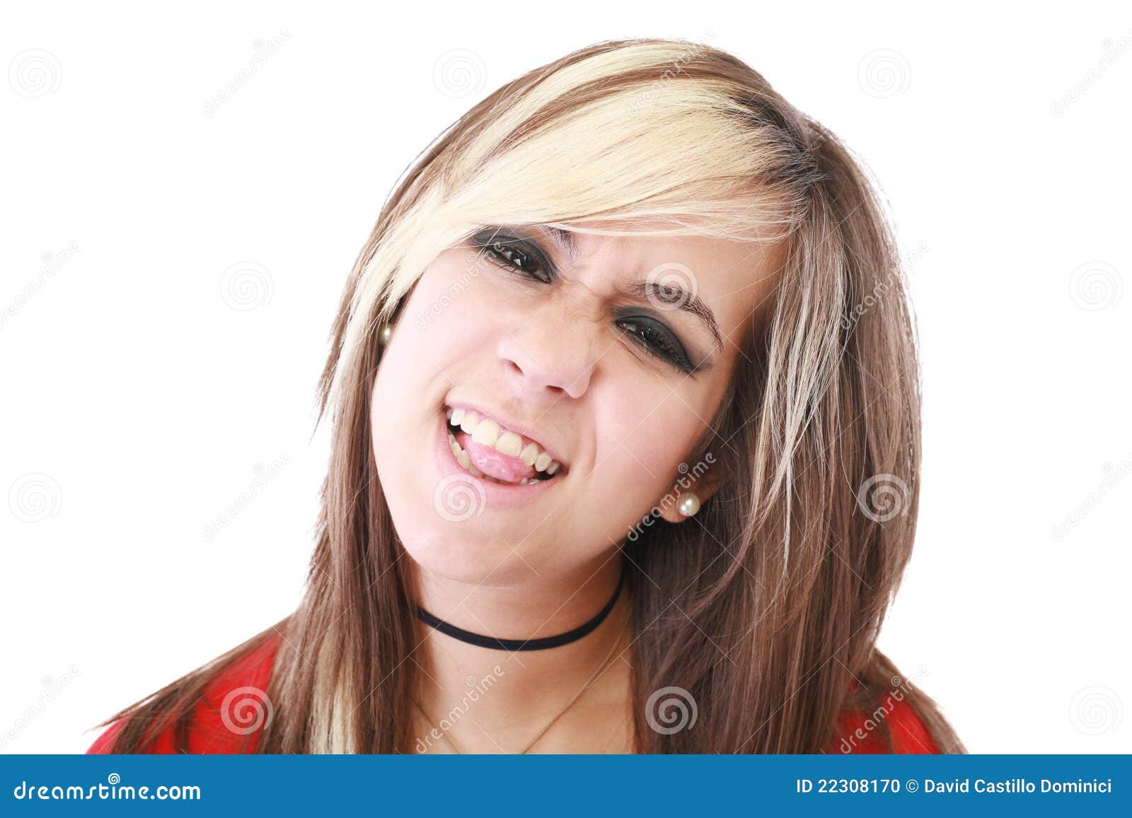 Emo Young Girl Showing Her Tongue Stock Photo - Image of hair, cool ...