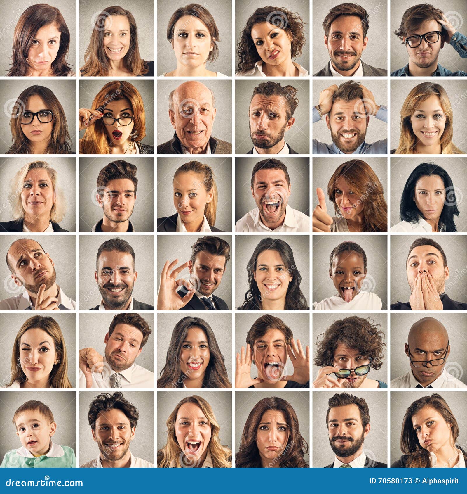 Emoción Del Collage De La Gente Imagen de archivo - Imagen de collage ...