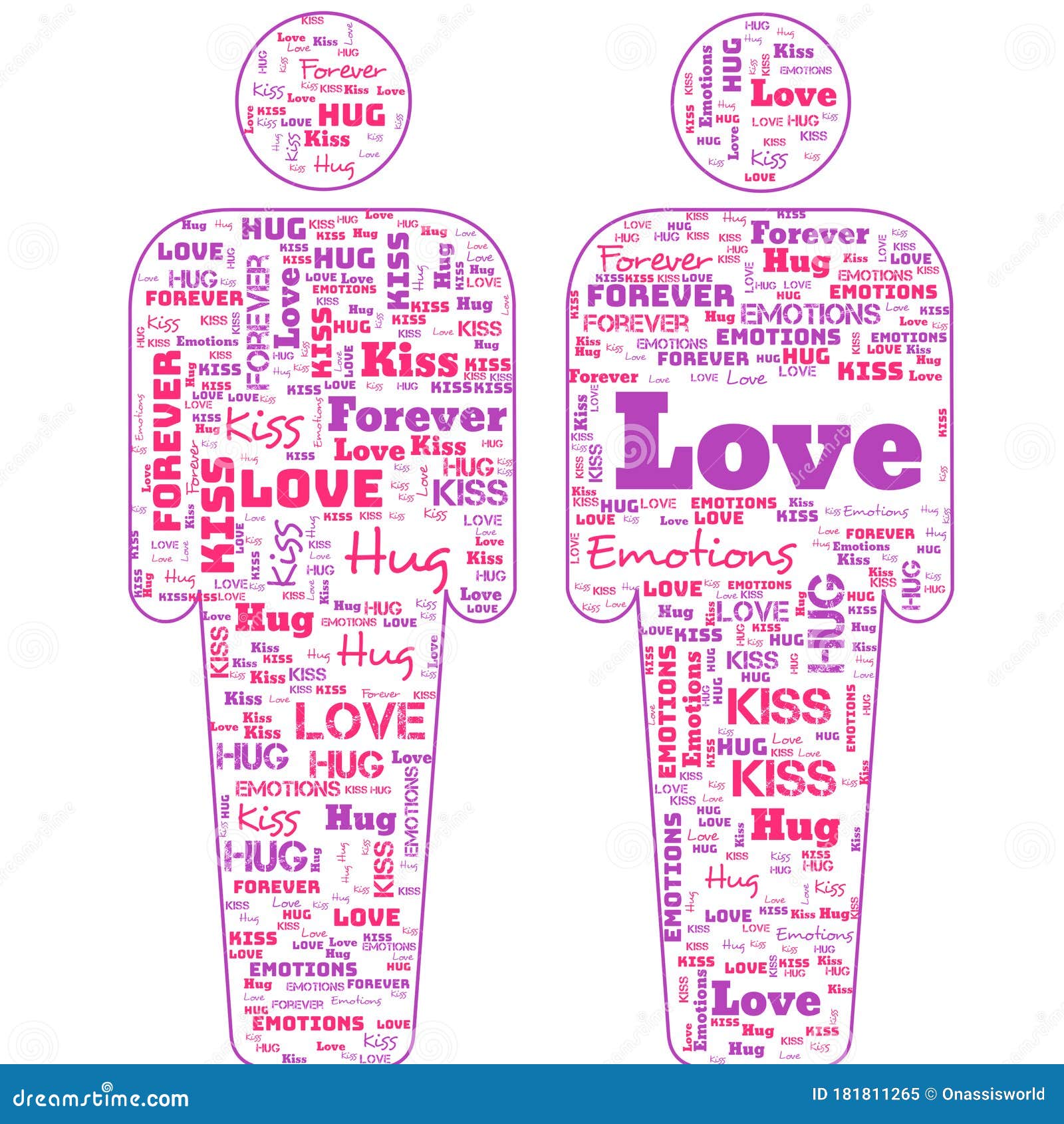 Emociones De Amor Rosa Besar Formas Stock de ilustración - Ilustración ...