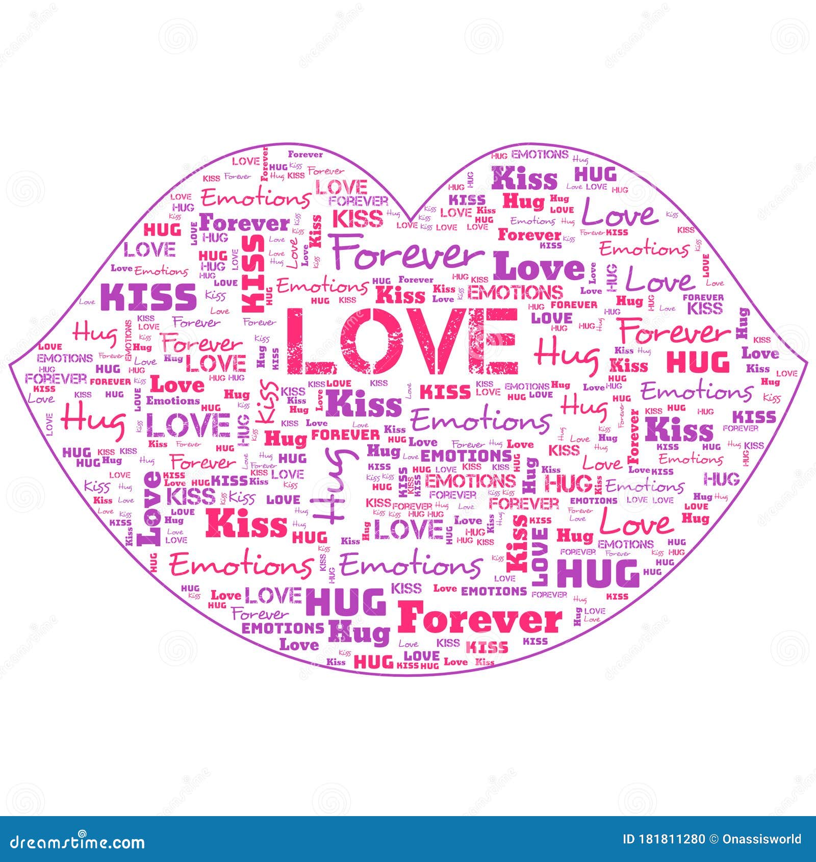 Emociones De Amor Rosa Besar Formas Stock de ilustración - Ilustración ...