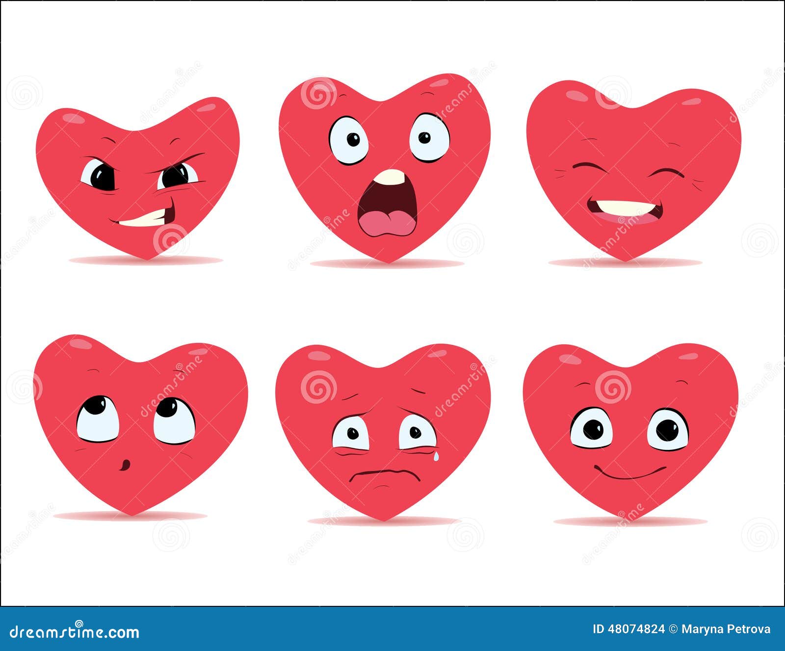 Emociones de los corazones ilustración del vector. Ilustración de ...