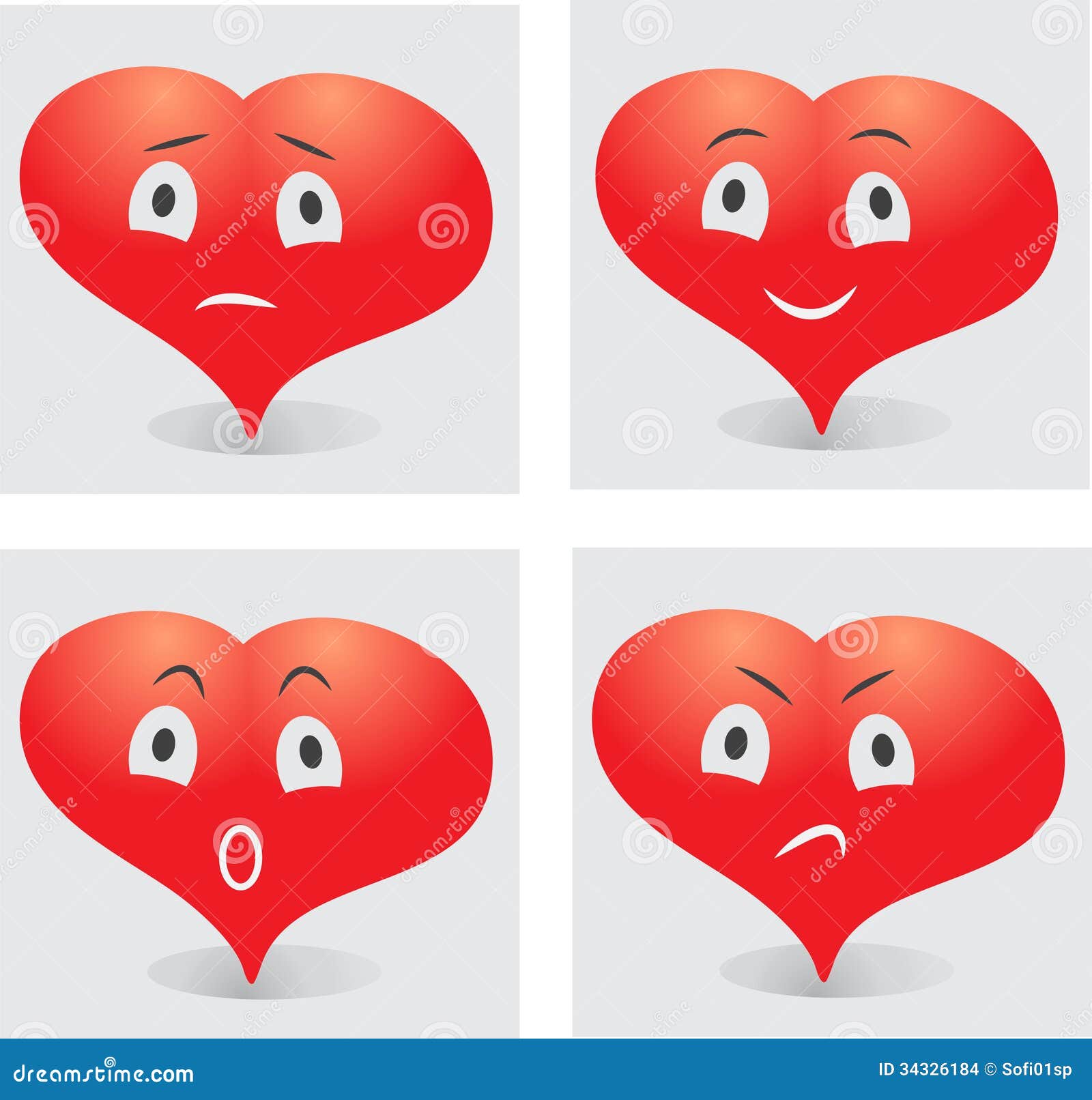 Emociones Del Smiley Del Corazón Ilustración del Vector - Ilustración ...
