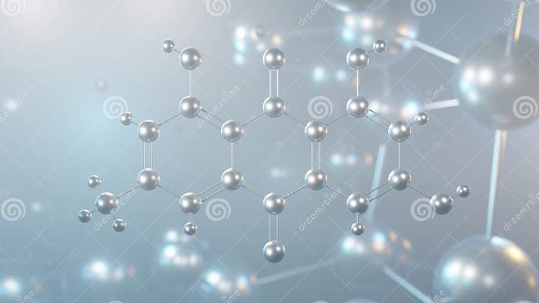 Emodin Molecular Structure, 3d Model Molecule, Anthraquinone Family ...