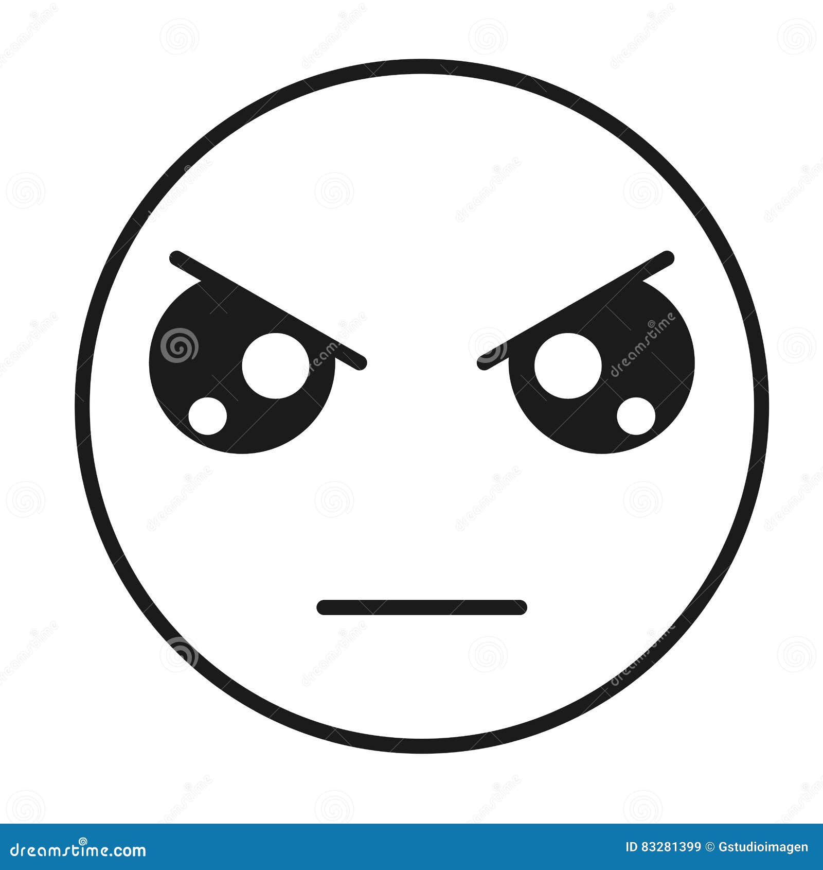 Emogy face Kawaii style stock illustration. Illustration of isolated ...