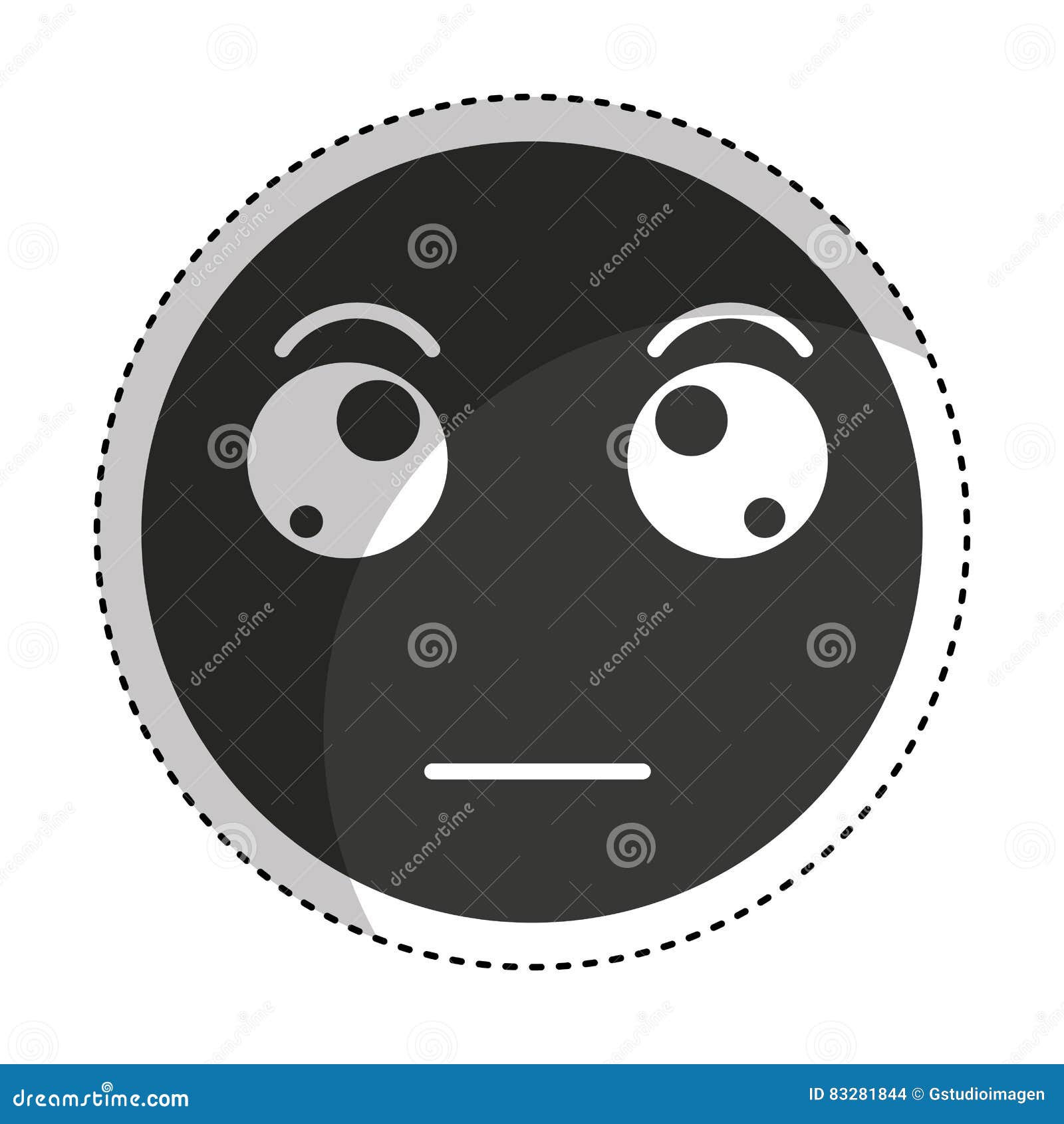 Emogy face Kawaii style stock illustration. Illustration of cute - 83281844