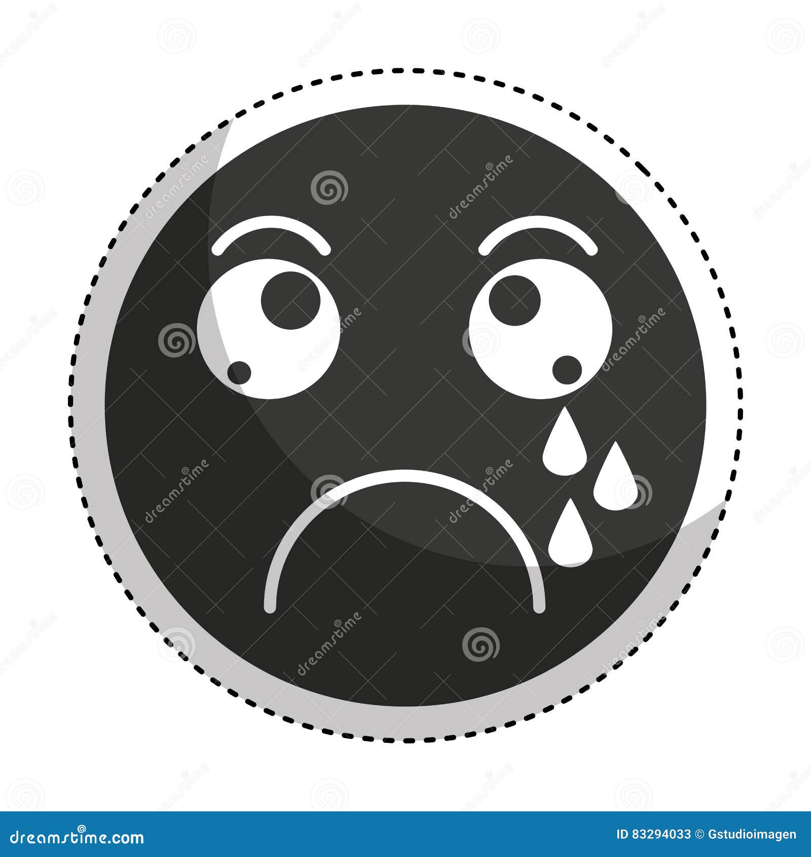 Emogy face Kawaii style stock illustration. Illustration of profile ...