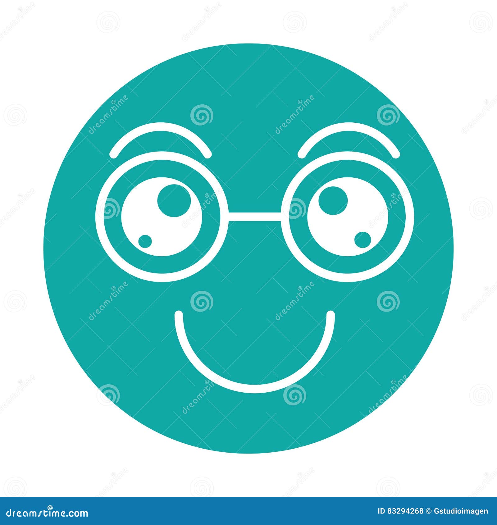 Emogy face Kawaii style stock illustration. Illustration of isolated ...