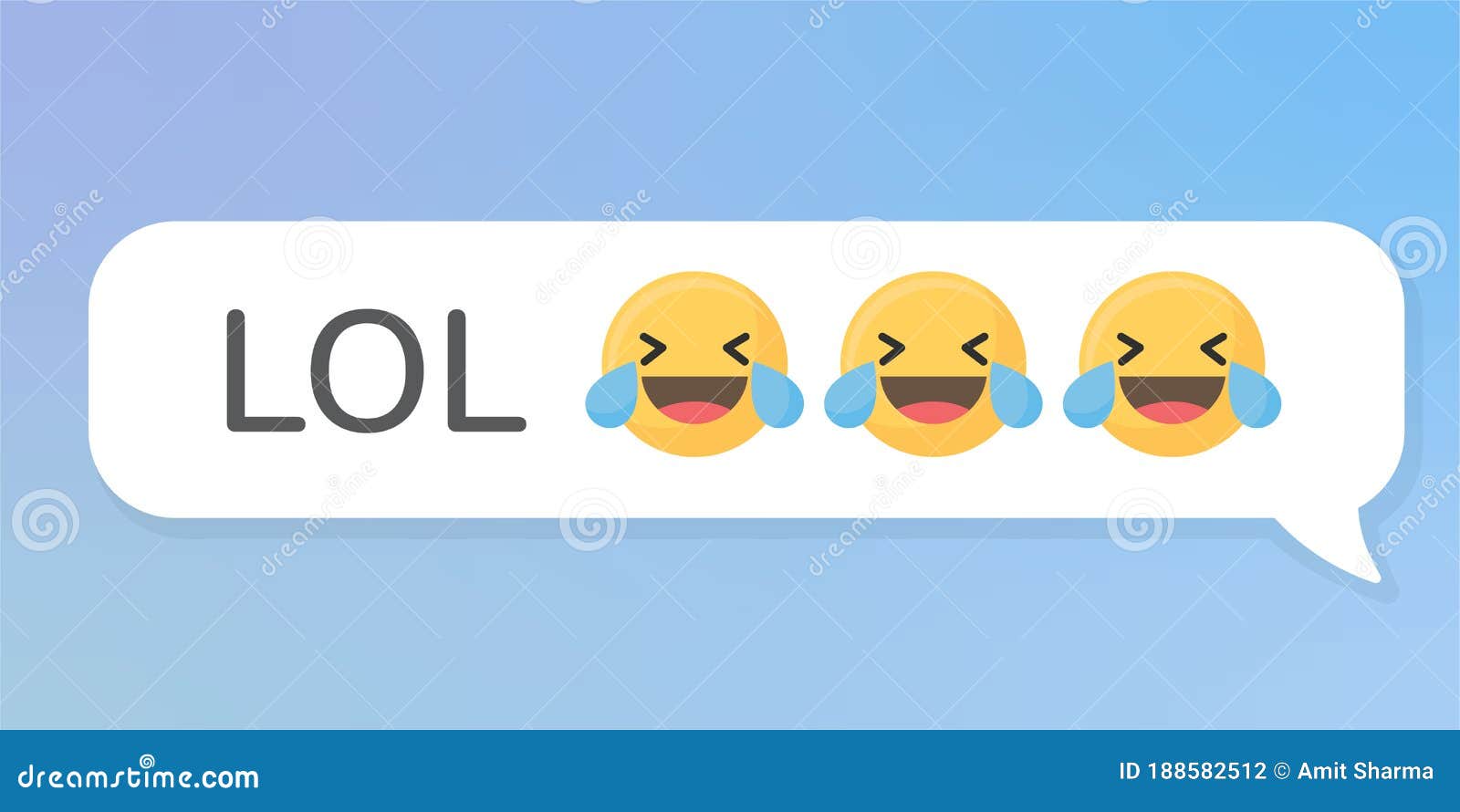 LOL Written in Message Bubble with Laughing Smiley Stock Illustration ...