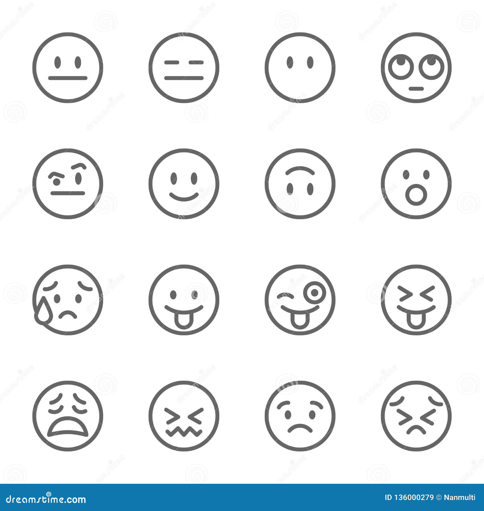 Emoji Avatar Collection Set, Emoticons Isolated Icons Flat Line Cartoon ... Emoji Avatar Collection Set, Emoticons Isolated Icons Flat Line Cartoon ...