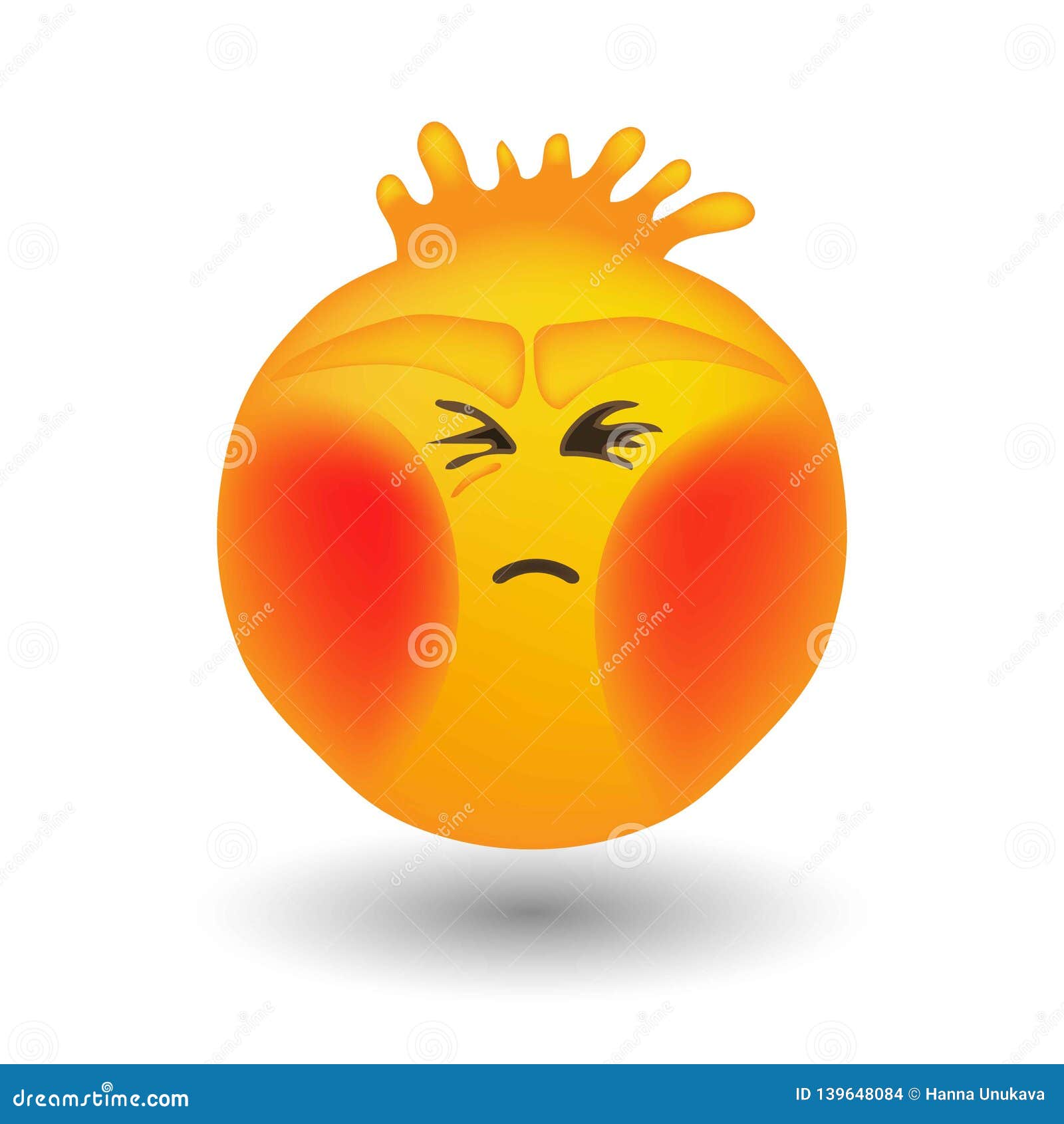 Emoji Blast Brains with Red Cheeks Stock Vector - Illustration of ...