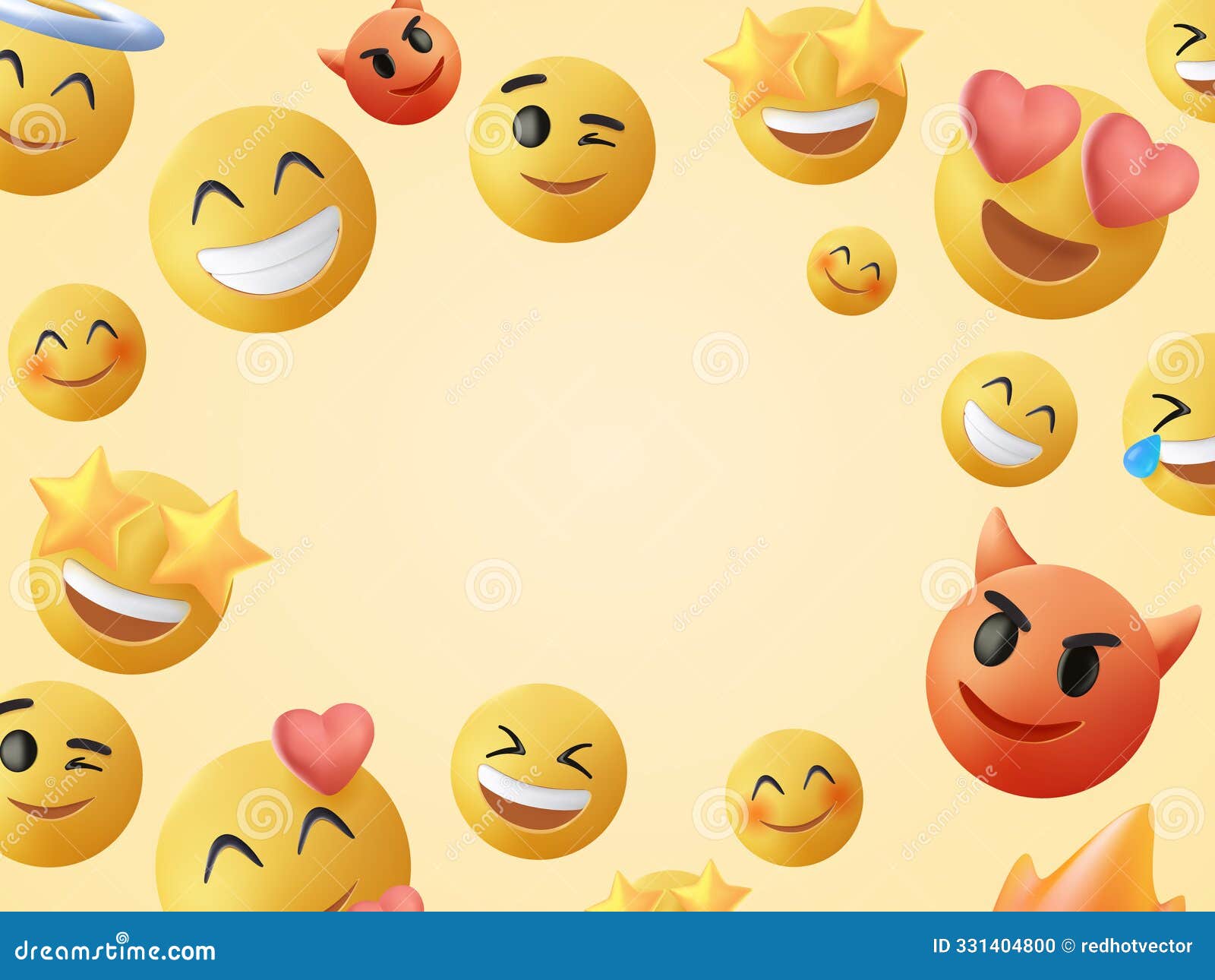Emoji Characters Background, Various Bright 3D Shapes. Disproportionate ...