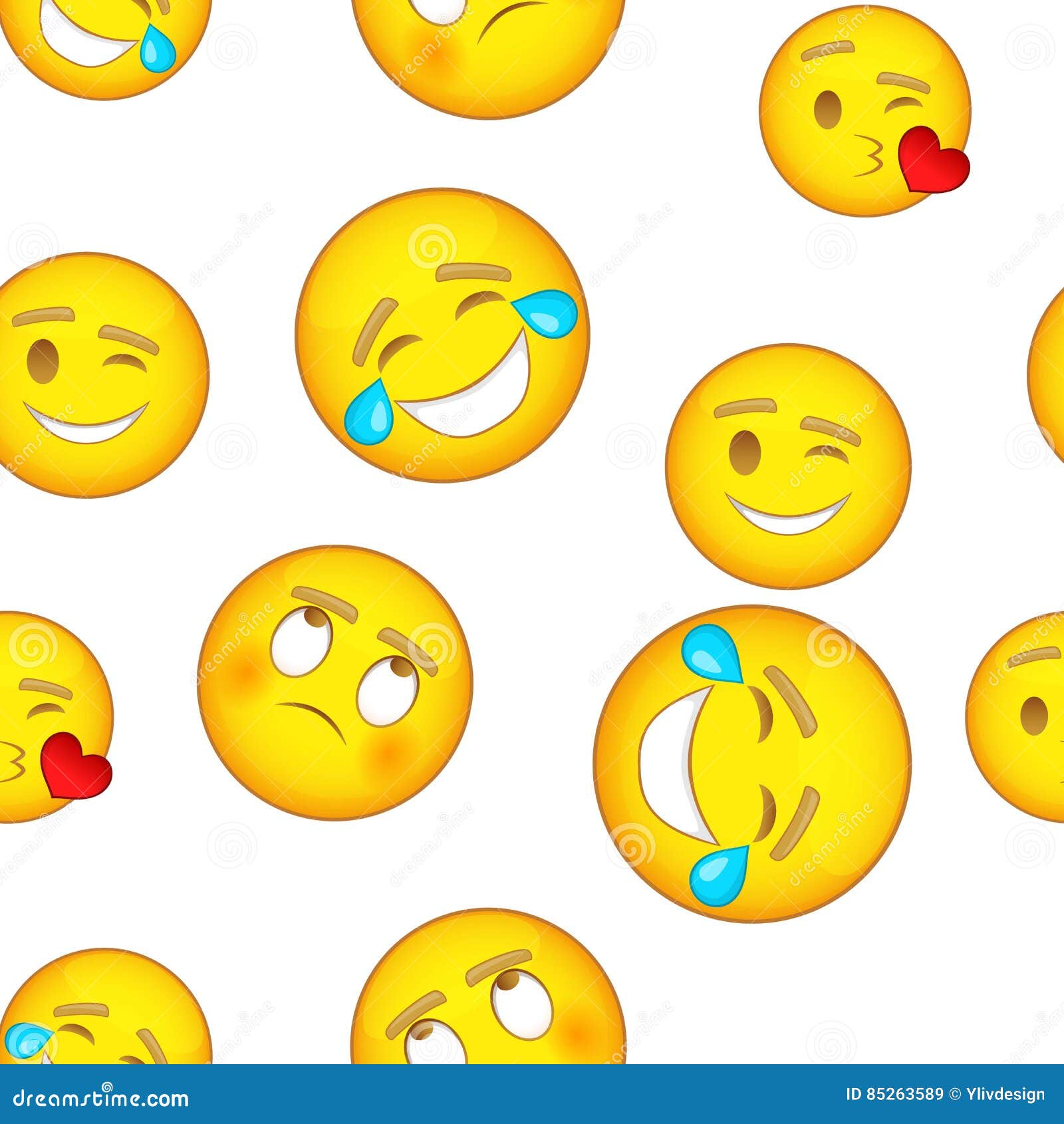 Emoji-Charaktermuster, Karikaturart Vektor Abbildung - Illustration von ...