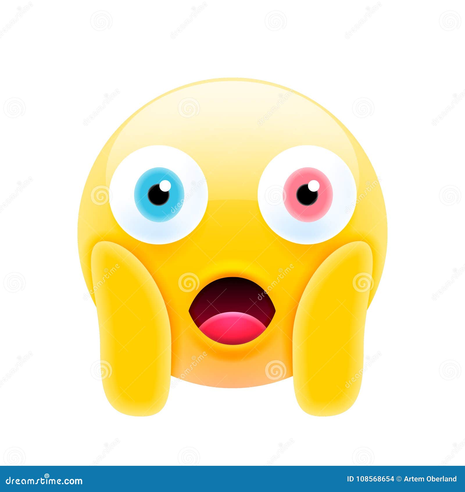 Emoji Chocado Lindo Con Diversos Ojos Ilustración del Vector ...