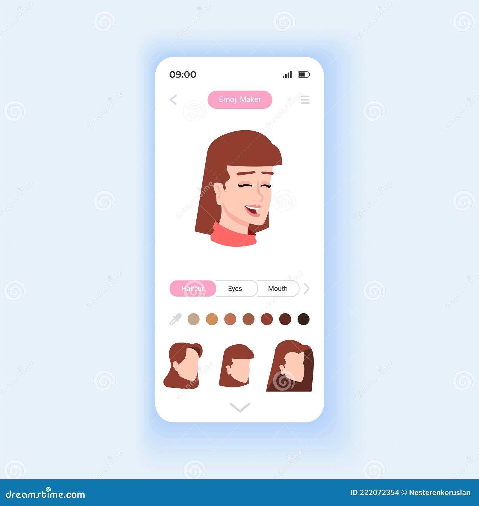 Emoji Creator Smartphone Interface Vector Template Stock Vector ...