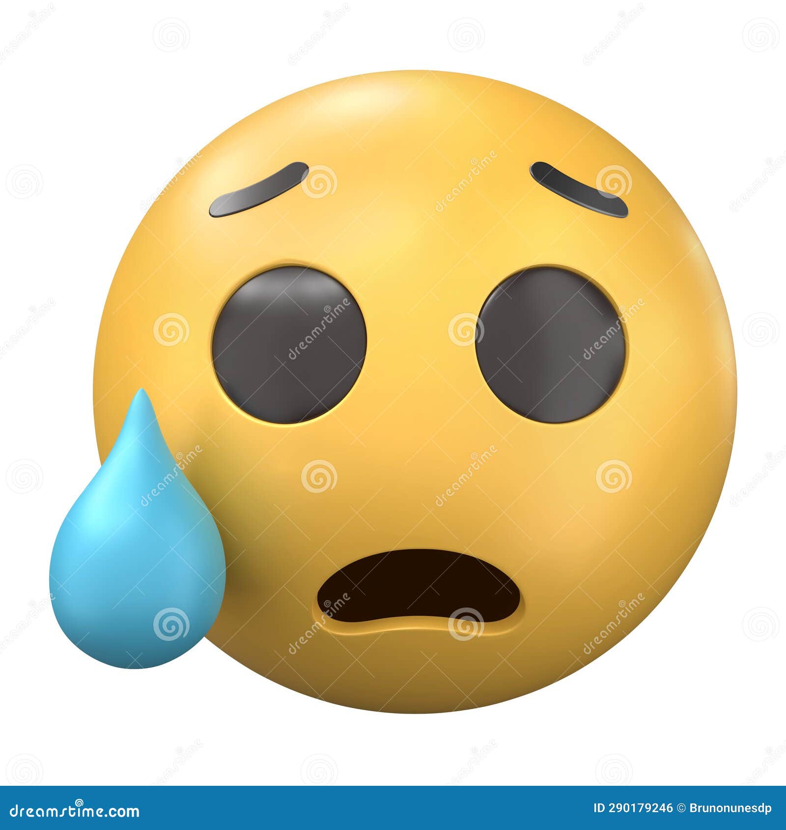 Emoji Crying 3D Illustration Isolated on a White Background Stock ...