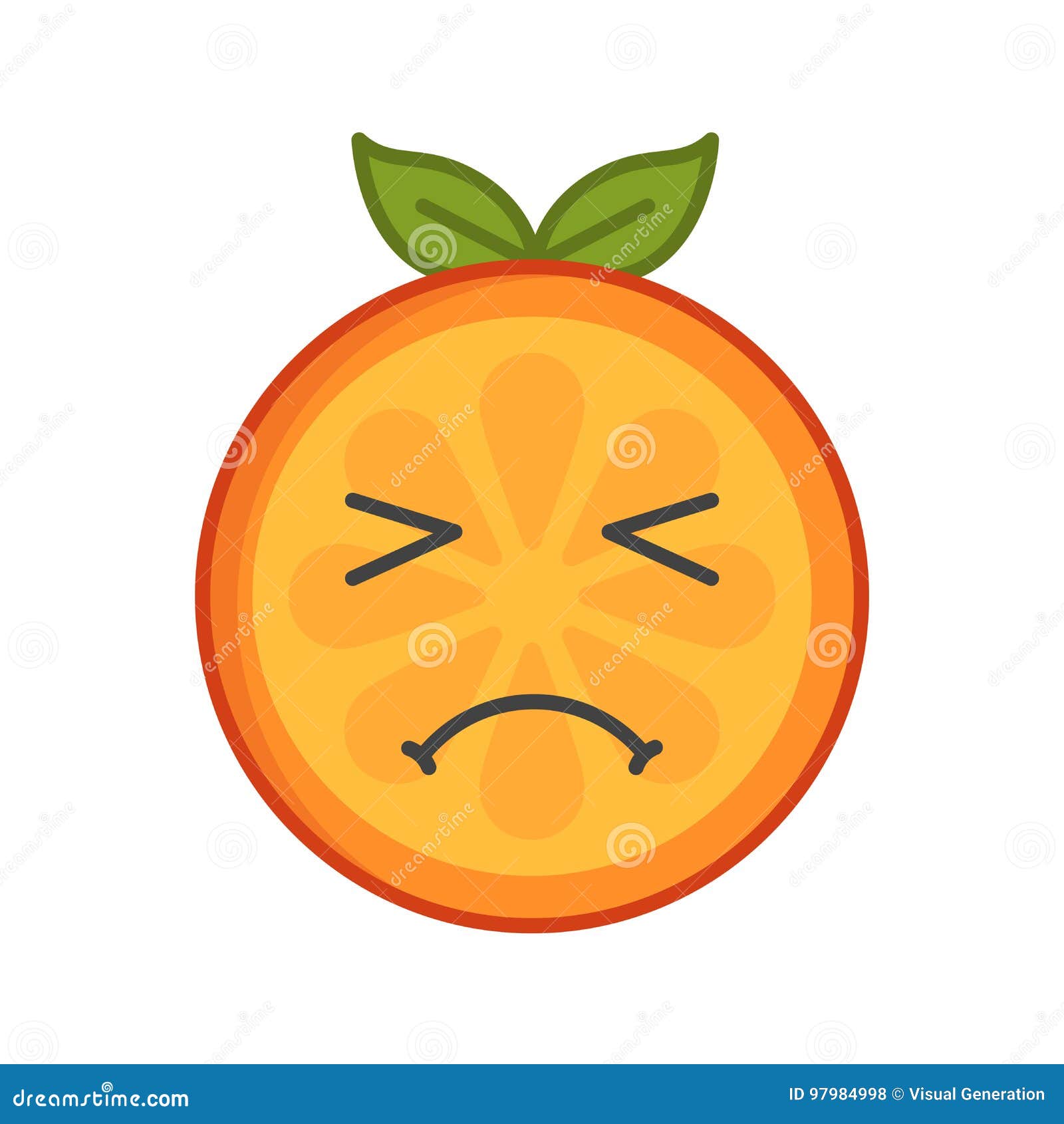 Emoji - Crying Orange. Isolated Vector. Stock Vector - Illustration of ...