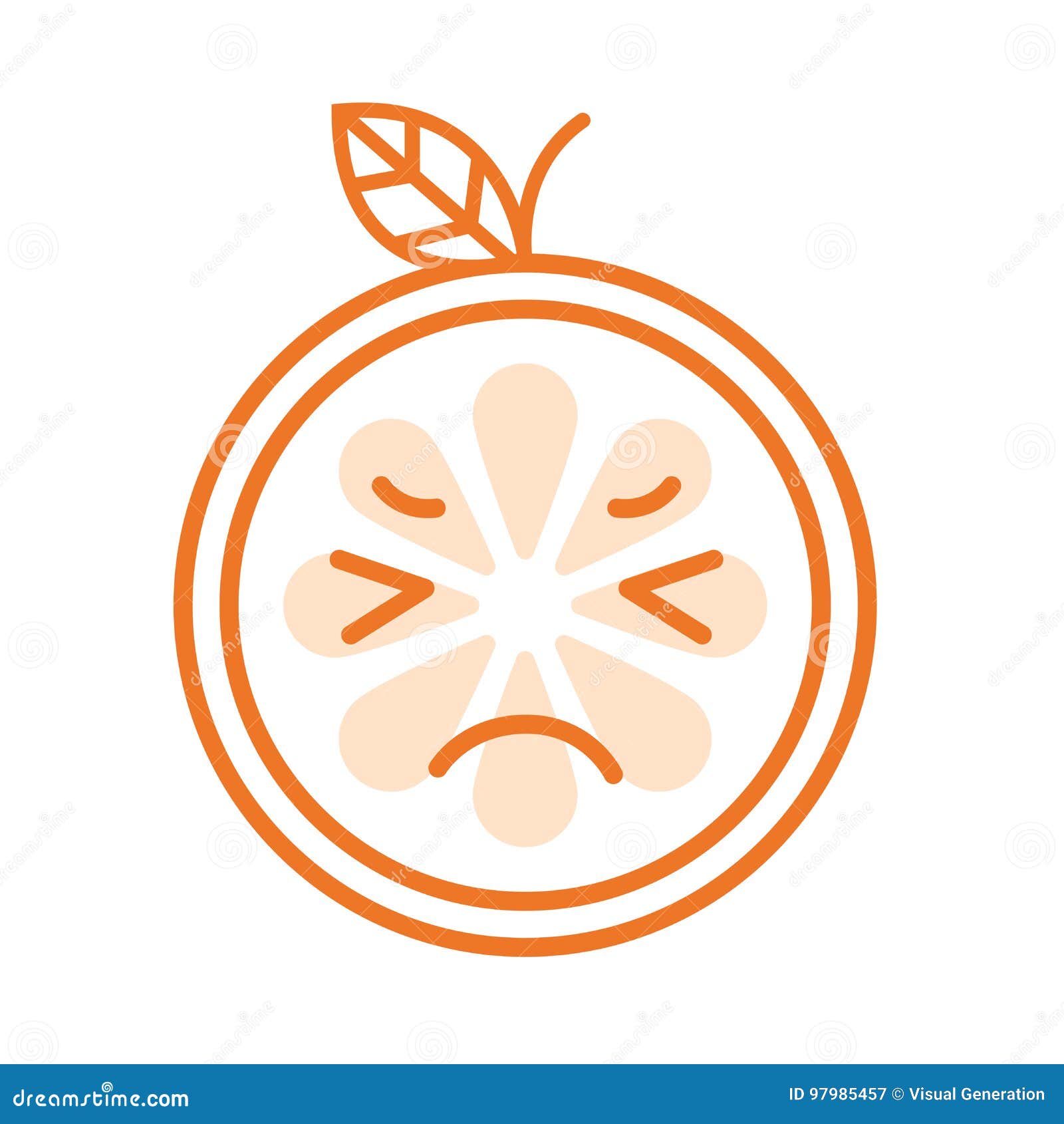 Emoji - Crying Orange. Isolated Vector. Stock Vector - Illustration of ...