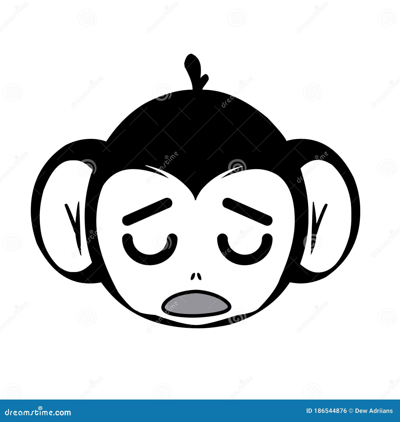 Emoji Cute Monkey Sad stock vector. Illustration of icon - 186544876