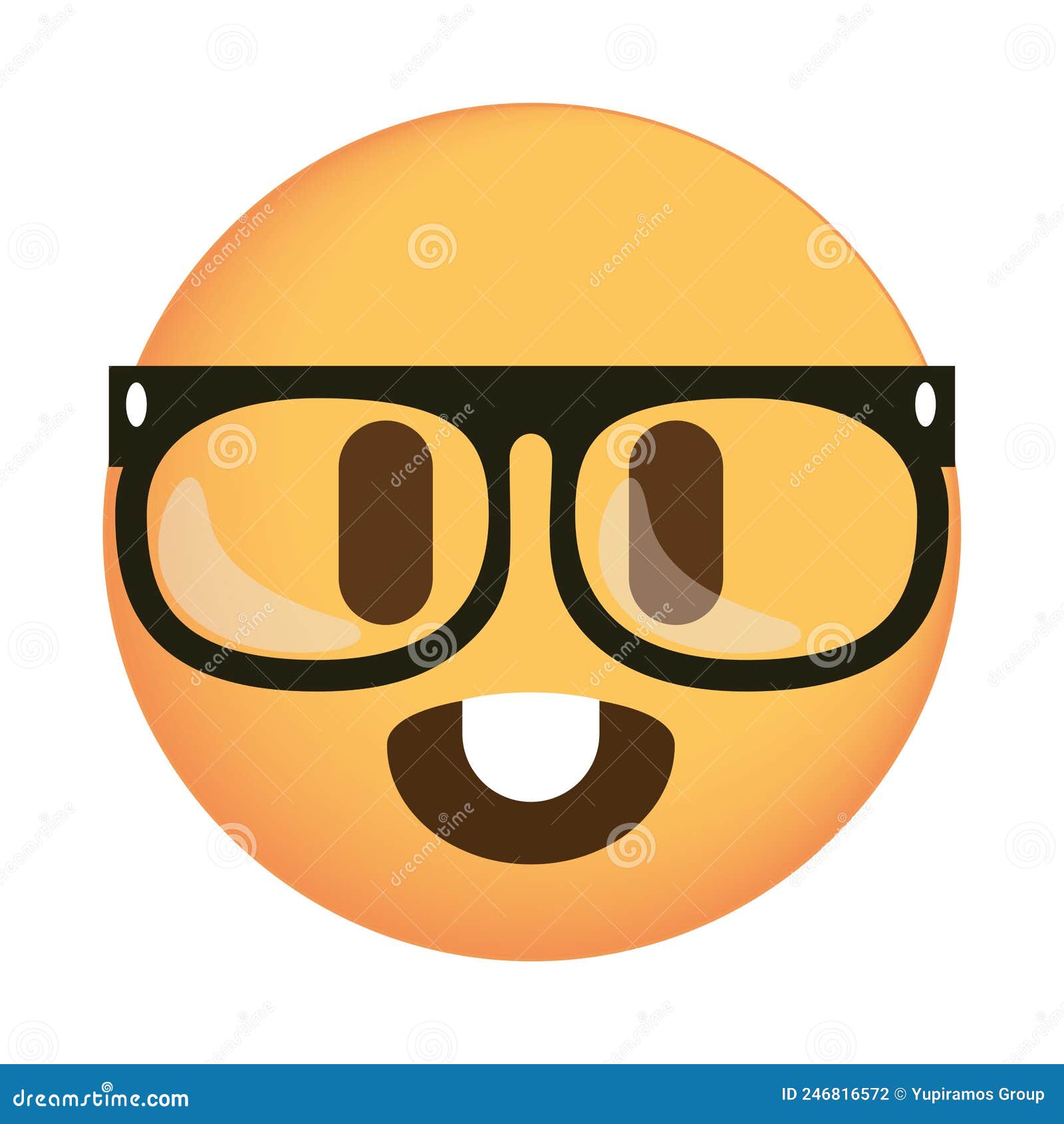 Emoji de cara nerd ilustración del vector. Ilustración de riéndose ...