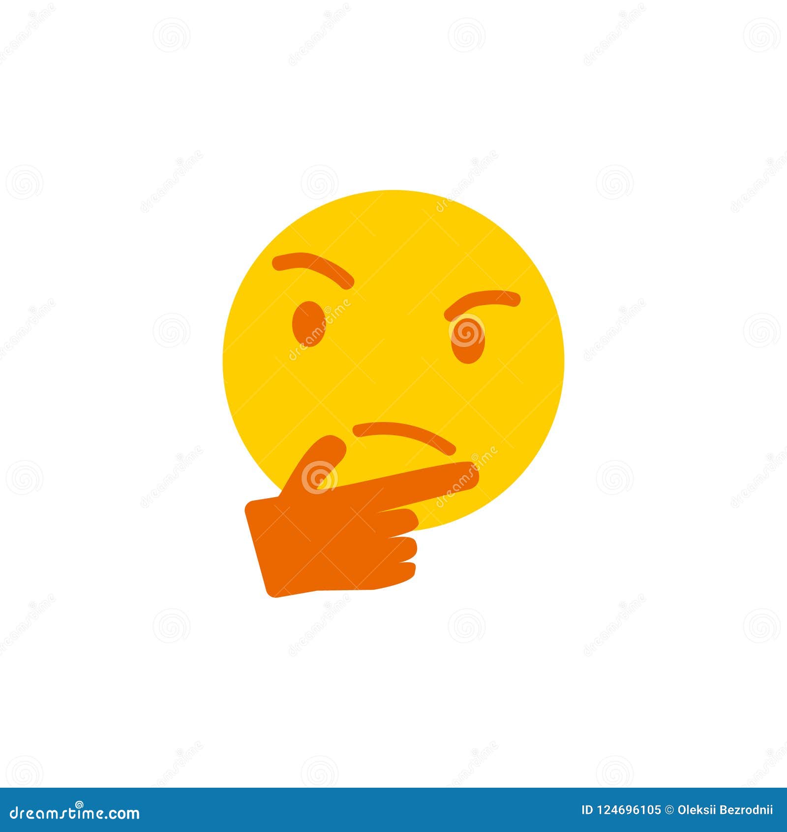 Emoji de pensée de visage illustration de vecteur. Illustration du ...