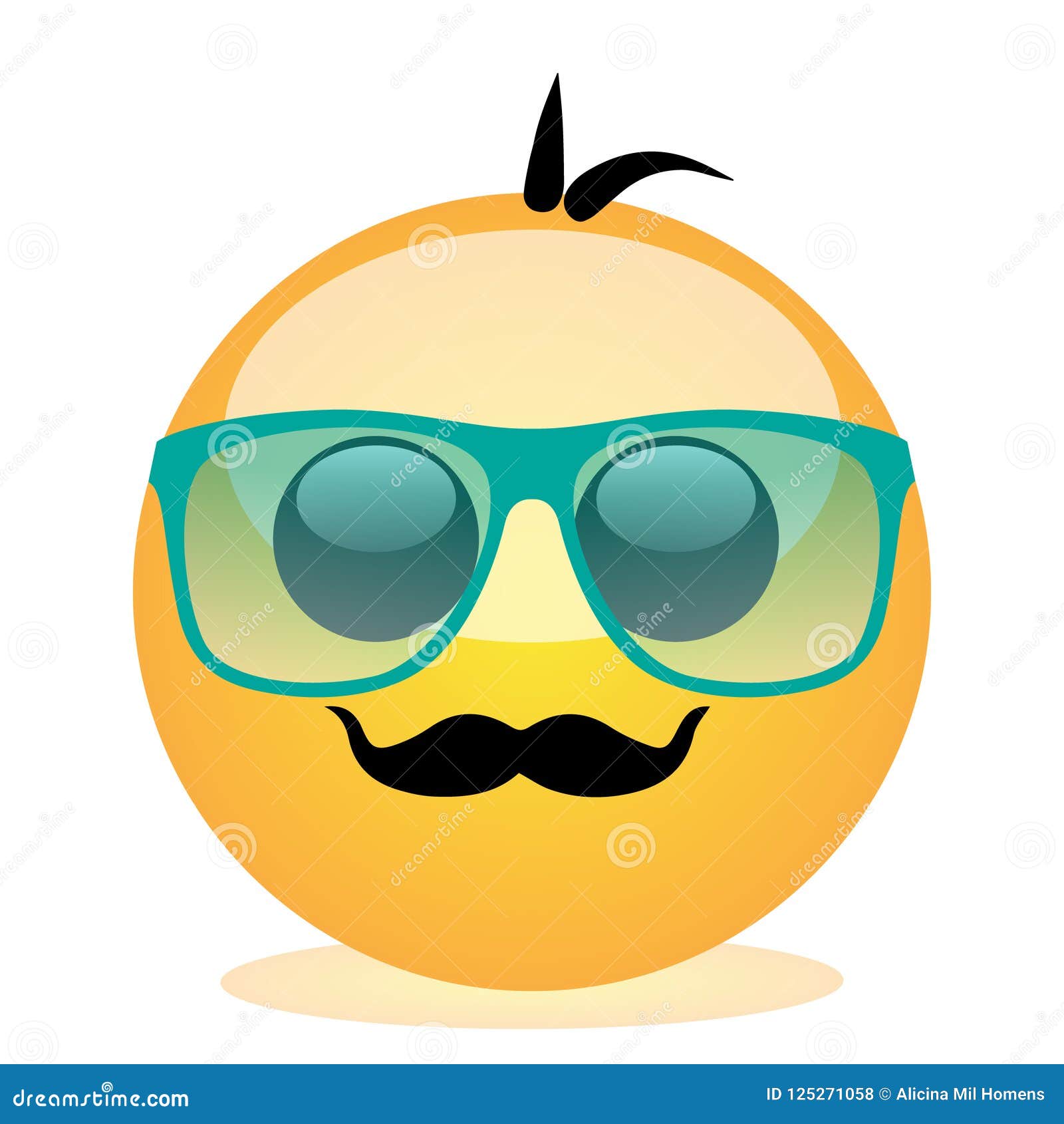 Emoji De Uma Cara De Um Homem Com Bigode Ilustração Stock - Ilustração ...