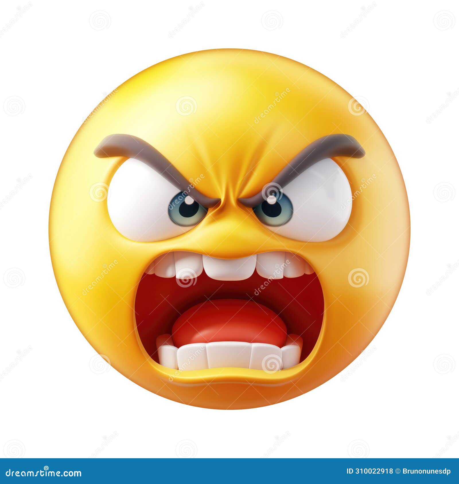 Emoji of a Enraged Yelling Face Stock Illustration - Illustration of ...