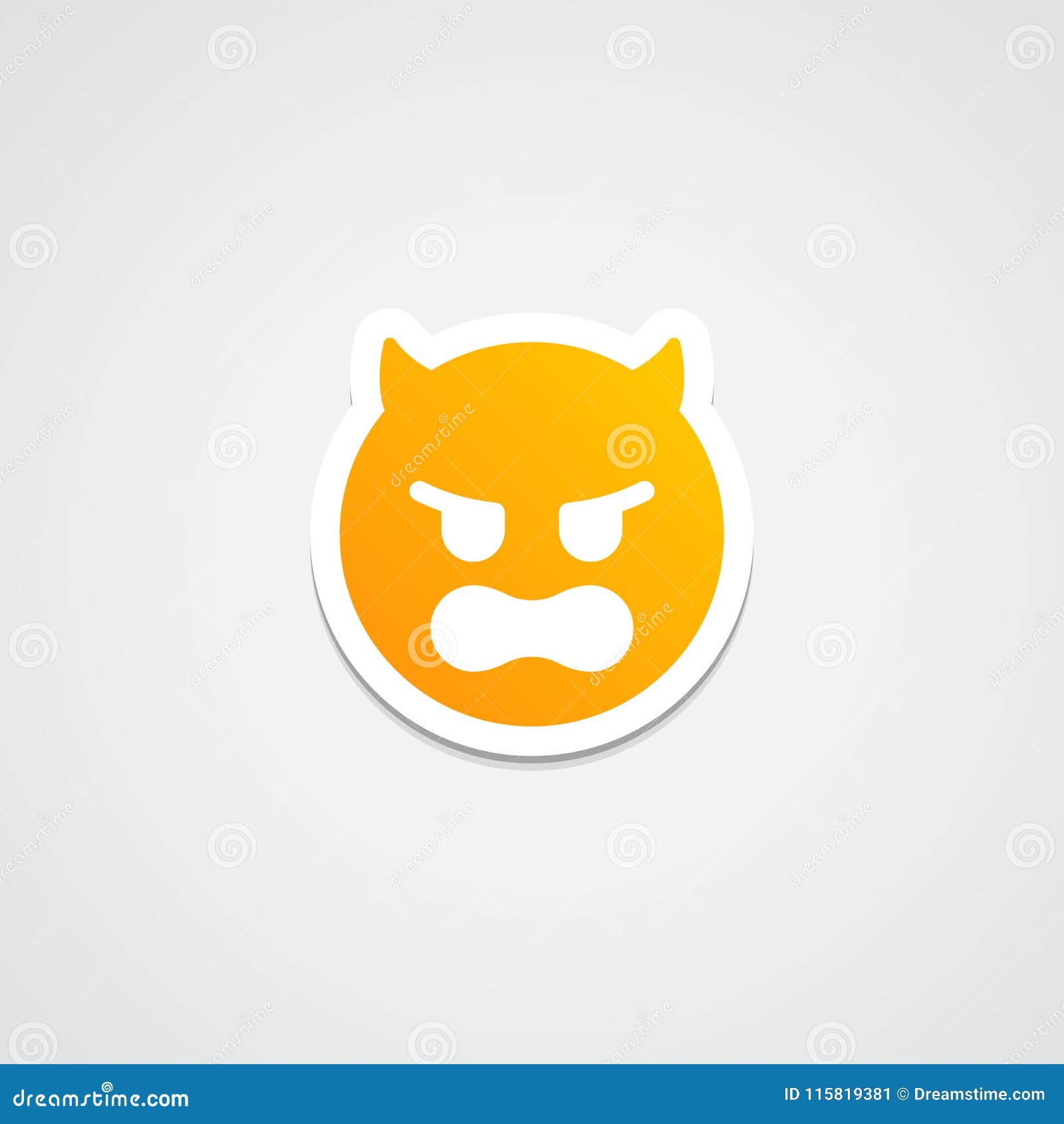 Emoji Evil Emoticon Character Vector Set. Emojis Daemon, Monster And ...