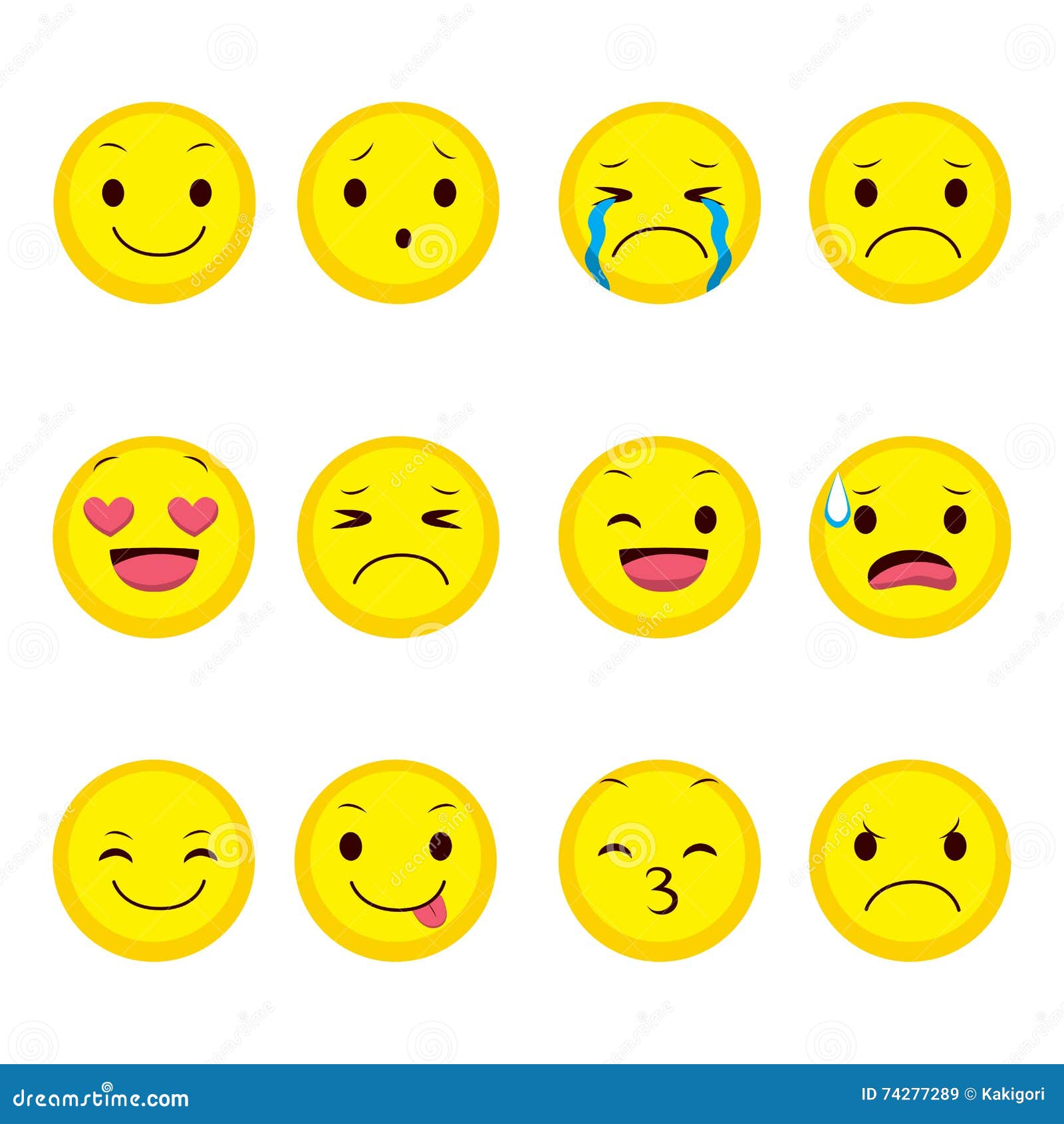 Emoji Expression Collection Stock Vector - Illustration of cartoon ...