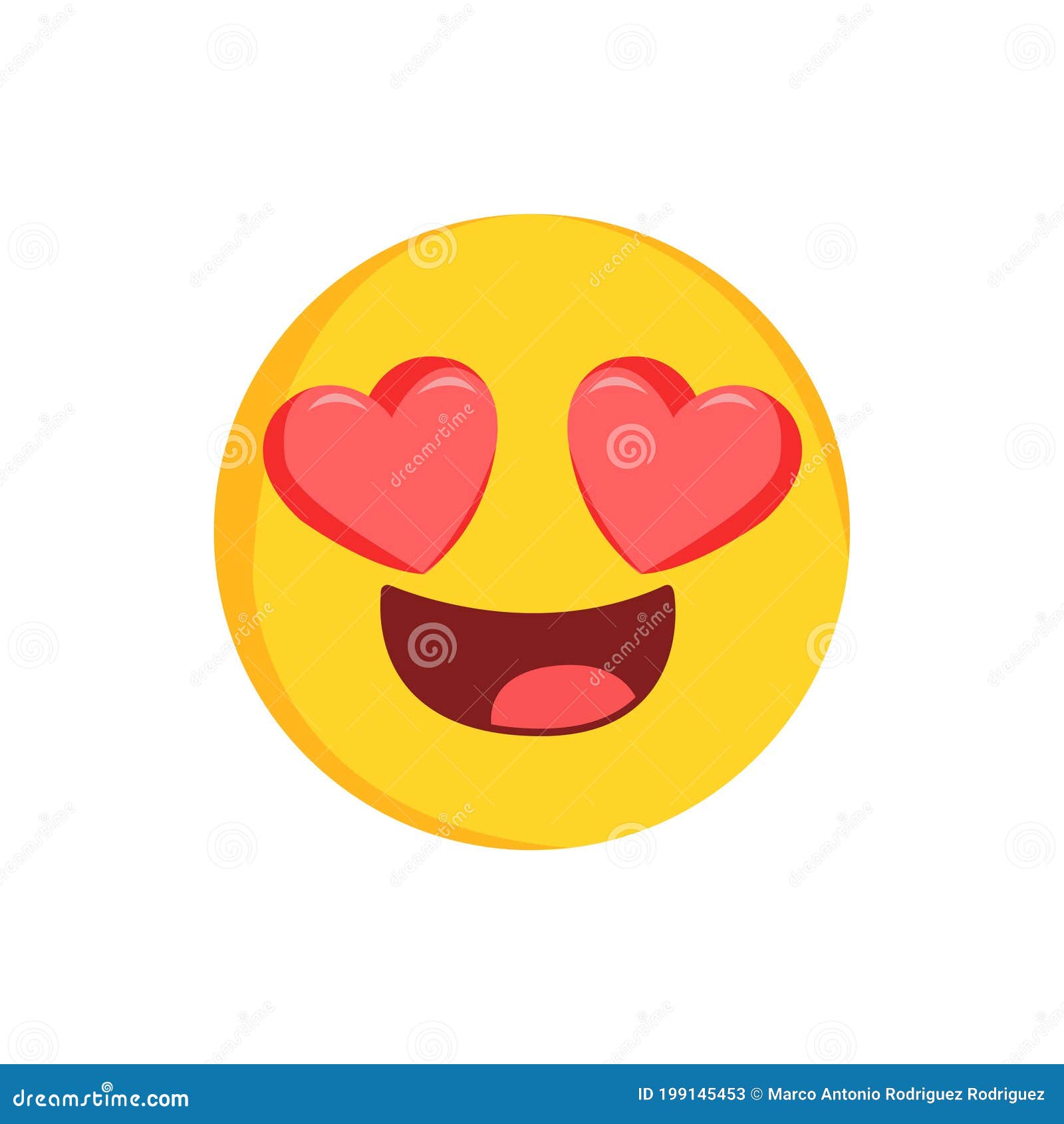Emoji face in love stock vector. Illustration of icon - 199145453